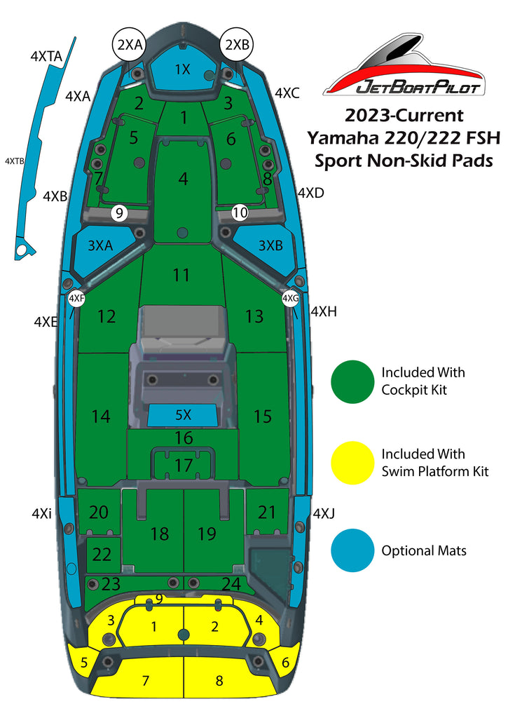 Marine Mat Deck Kits for Yamaha 220/222 FSH (2023-Current MY ...