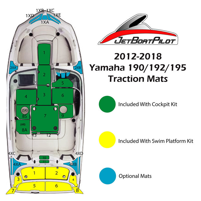 Marine Mat Bow Boarding Steps (2X) for 19 Foot Yamaha Sport Boats (12 ...