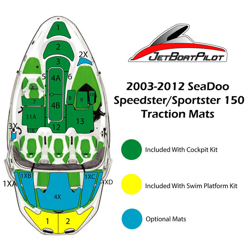 Marine Mat Center Storage Hatch Pad For SeaDoo Speedster 150 (03-12 MY ...